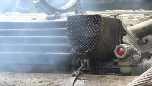 Exhaust Gases From the Tank Engine, Stock Footage | VideoHive