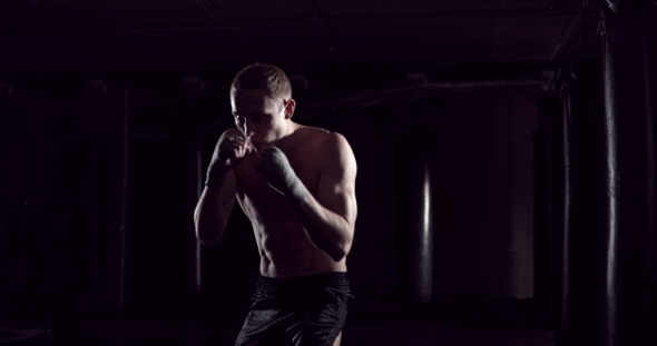 Kickboxer Shadow Boxing As Exercise for the Fight Fighter Training ...