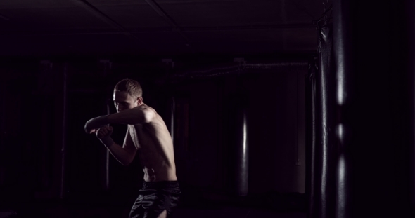 Kickboxer Shadow Boxing As Exercise for the Fight Fighter Training ...