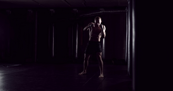 Kickboxer Shadow Boxing As Exercise for the Fight Fighter Training ...