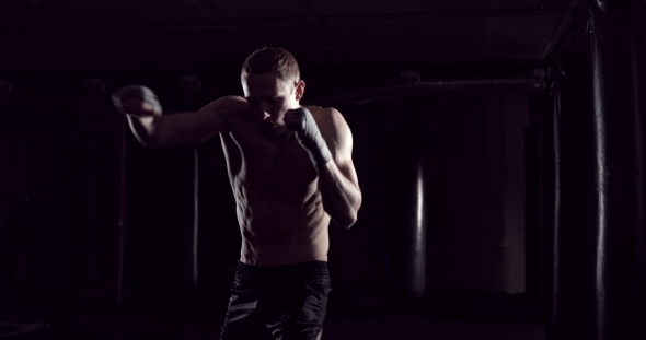 Kickboxer Shadow Boxing As Exercise for the Fight Fighter Training ...