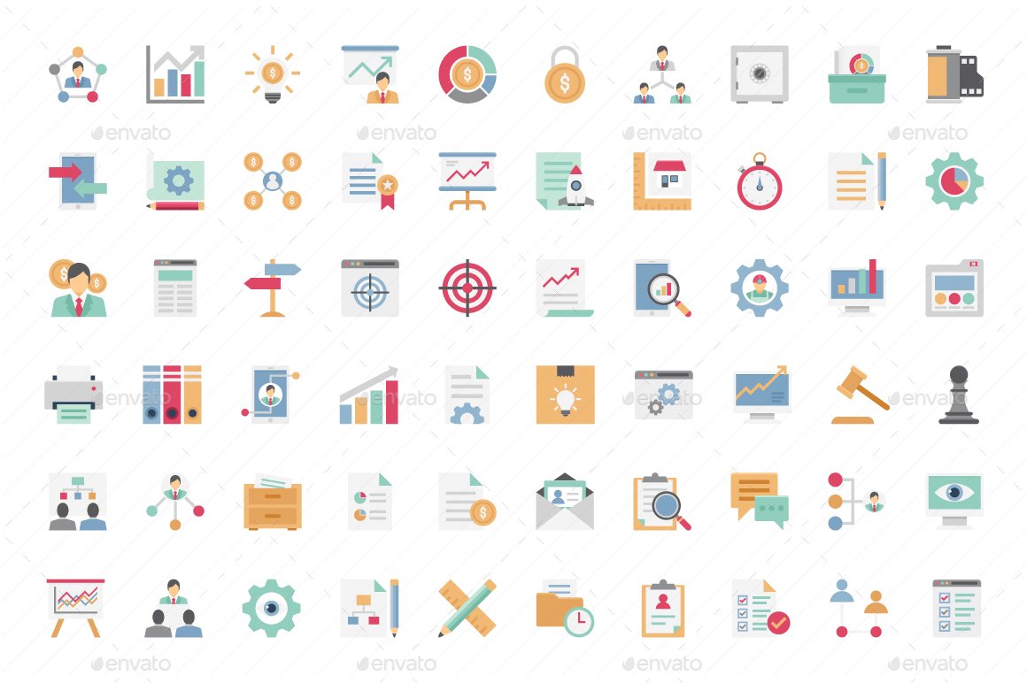 Project Management Color Vector Icons Pack, Icons | GraphicRiver