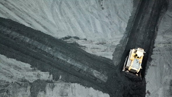 Bulldozer Moving Coal, Stock Footage | VideoHive