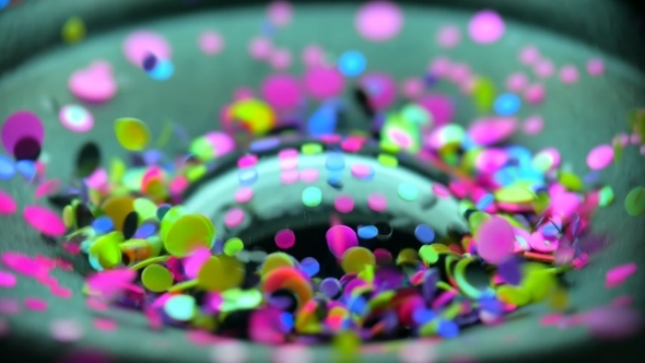 Glitter Exploding Into a Rainbow of Colors Speaker Part. Music Loop ...
