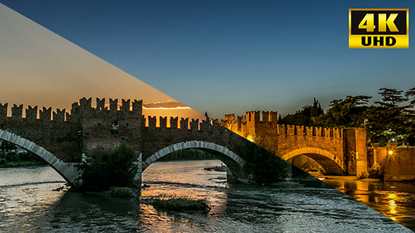 Sunset On Bridge, Stock Footage | VideoHive