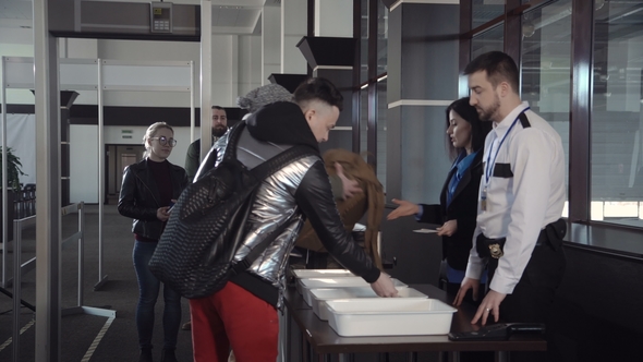 Customs Border Point in Airport, Stock Footage | VideoHive