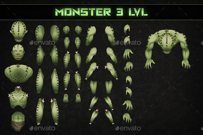 Top-Down Shooter: Monster, Game Assets | GraphicRiver