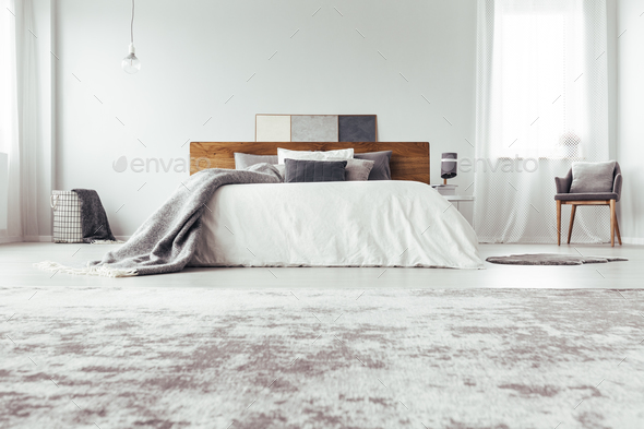 Low angle of bedroom interior Stock Photo by bialasiewicz | PhotoDune