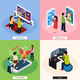 Gamers Isometric Design Concept, Vectors | GraphicRiver