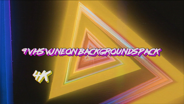 9 VHS VJ Neon Backgrounds Pack 4K, Motion Graphics | VideoHive