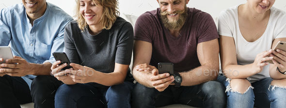 People using smartphones Stock Photo by Rawpixel | PhotoDune