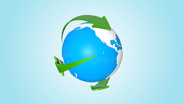 Rotating Glass Earth Planet Globe and Arrows, Motion Graphics | VideoHive