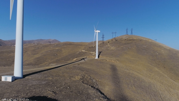 Green Energy Windmill Turbine Rotating at Farm, Stock Footage | VideoHive