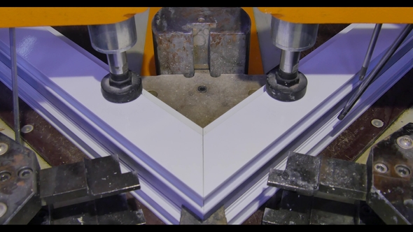 Worker Operating Welding Machine in Factory Pvc Window Welding Machine ...