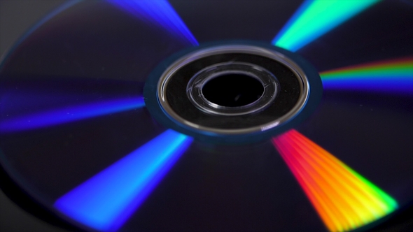 Compact Disk Isolated on Black Background. Abstract of Colorful Rainbow ...