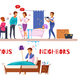 Neighbors Relations Cartoon Composition, Vectors | GraphicRiver