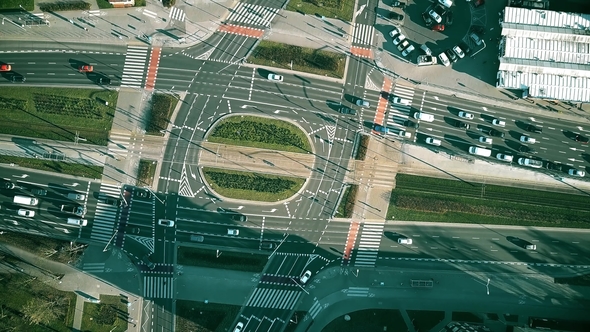 Road Traffic on Big Intersection, Stock Footage | VideoHive