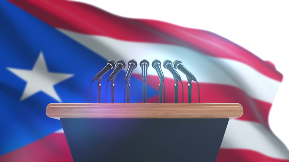 Speech Podium with Puerto Rico Flag, Motion Graphics | VideoHive