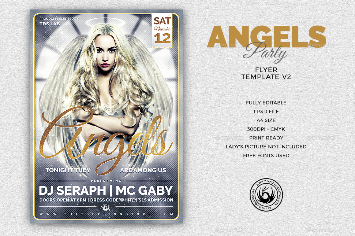 Angels Party Flyer Template V2 by lou606 | GraphicRiver