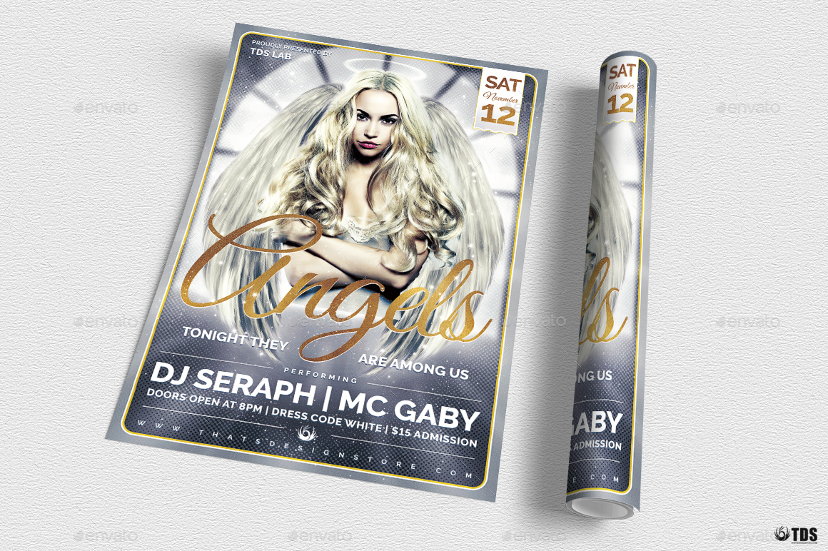 Angels Party Flyer Template V2, Print Templates | GraphicRiver
