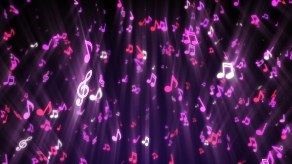 Abstract Background with Purple Musical Notes, Motion Graphics | VideoHive