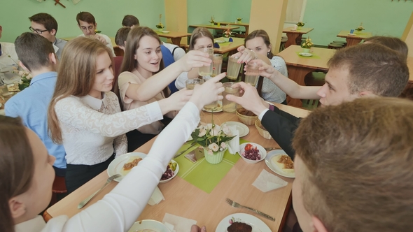 High School Students Are Dining in the Dining Room. Russian School ...
