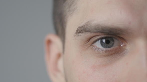 Gray Eye in Footage of Young Handsome Man, Stock Footage | VideoHive