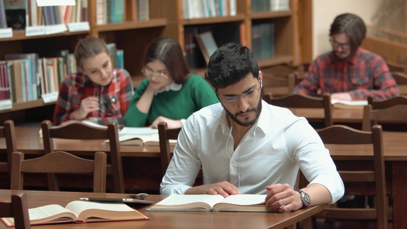 Students Revise for Exam in Library, Stock Footage | VideoHive