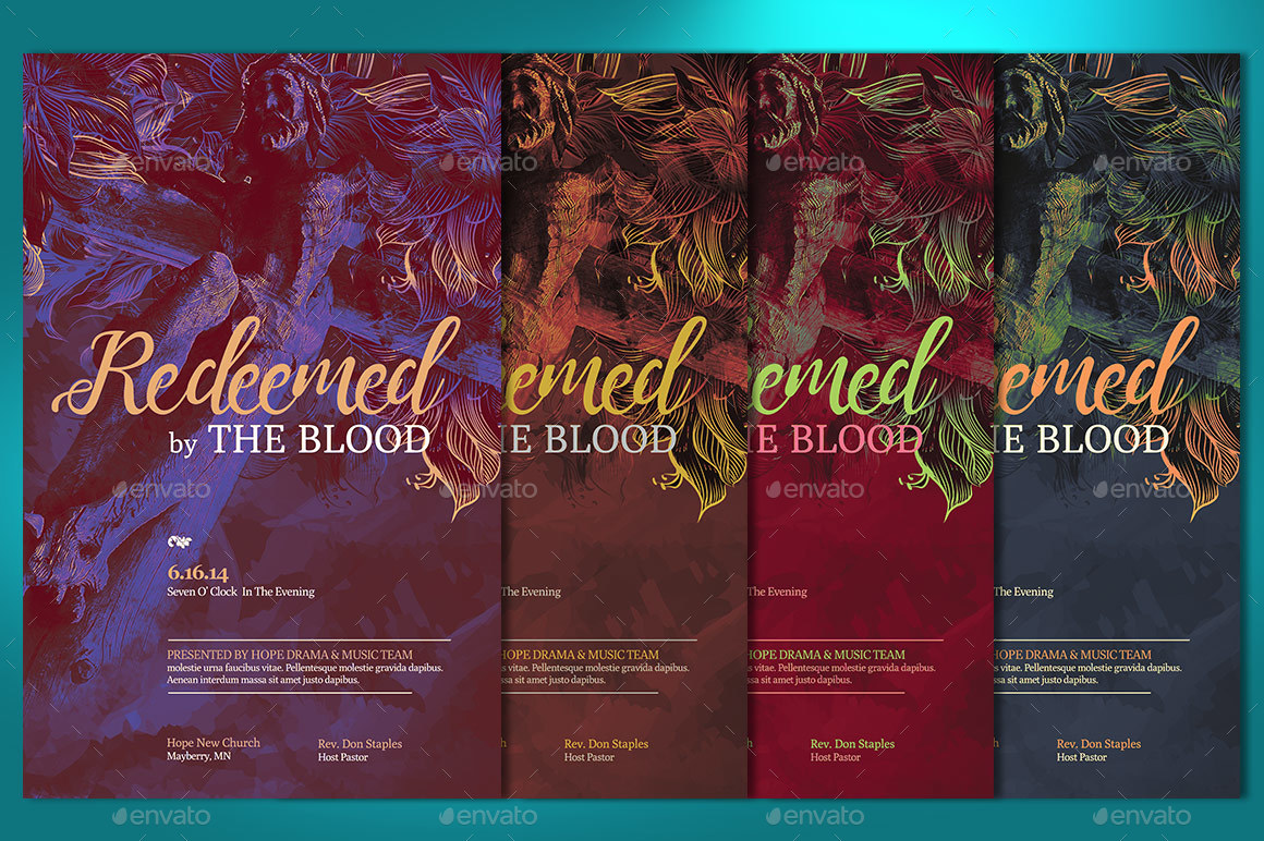 Redeemed Easter Program Photoshop Template, Print Templates | GraphicRiver