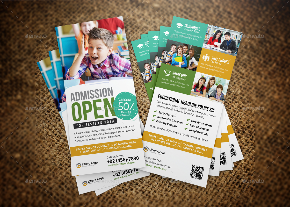 School Study Promotion Rackcard Postcard Design, Print Templates ...
