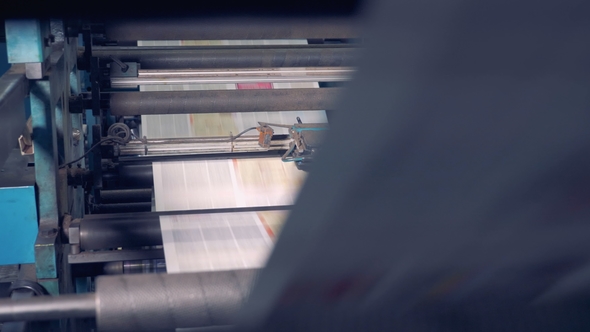 Printed Newspapers Rolling on Printing Equipment., Stock Footage ...