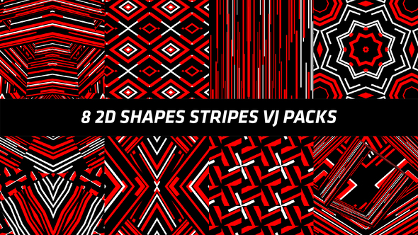 2D Shapes Stripes Vj Packs 8 in 1 by visualroom | VideoHive