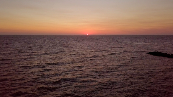 Landscape of Sun Rising Above Ocean, Stock Footage | VideoHive