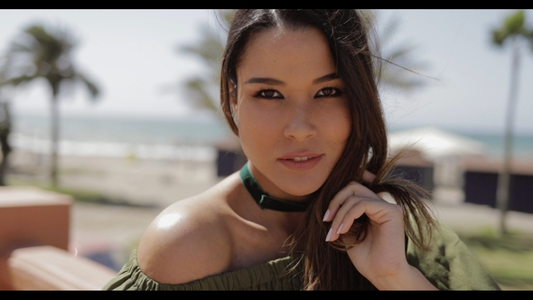 Beautiful Model in Tropical Sunlight, Stock Footage | VideoHive