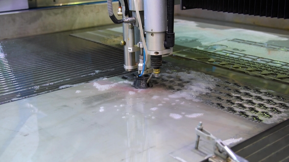CNC Water Jet Cutting Machine, Stock Footage | VideoHive