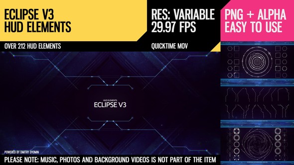 Eclipse V3 HUD Elements, Motion Graphics | VideoHive