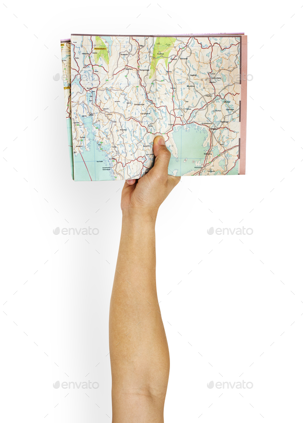 Hand holding map isolated on background Stock Photo by Rawpixel | PhotoDune