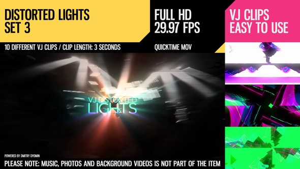 VJ Distorted Lights Set 3, Motion Graphics | VideoHive