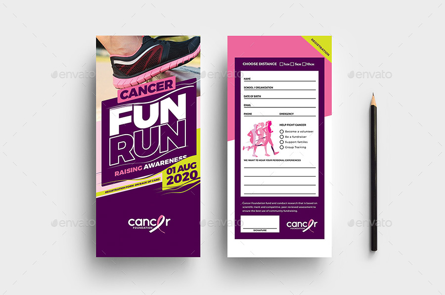 DL Cancer Benefit Rack Card Template, Print Templates | GraphicRiver