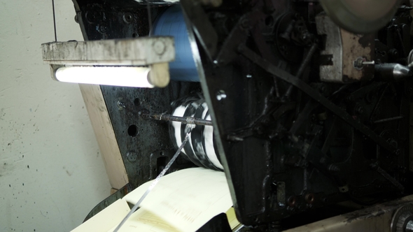 Process of Offset Print on Vintage Old Printing Machine in Retro Style ...
