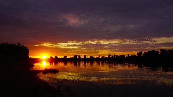 River Sunset Landscape, ,, Stock Footage | VideoHive