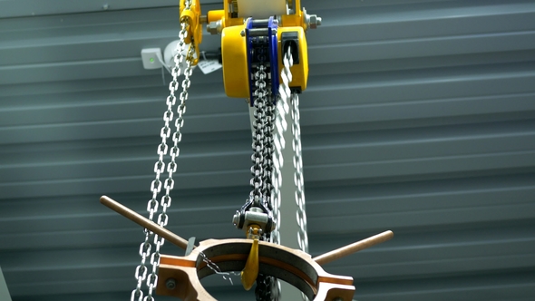 Chain Winch Lifts Copper Billet, Stock Footage | VideoHive