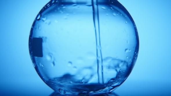 Big Round Flask Is Filled with Distilled Water in a Chemical Laboratory ...