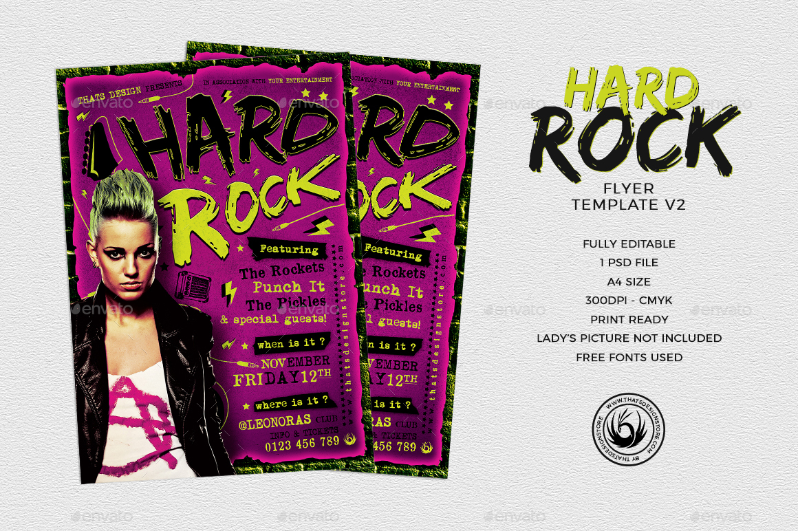 Hard Rock Flyer Template V2, Print Templates | GraphicRiver