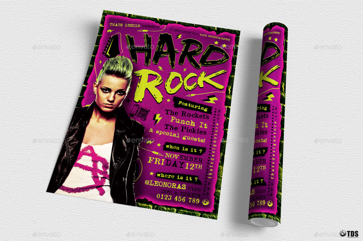 Hard Rock Flyer Template V2, Print Templates | GraphicRiver