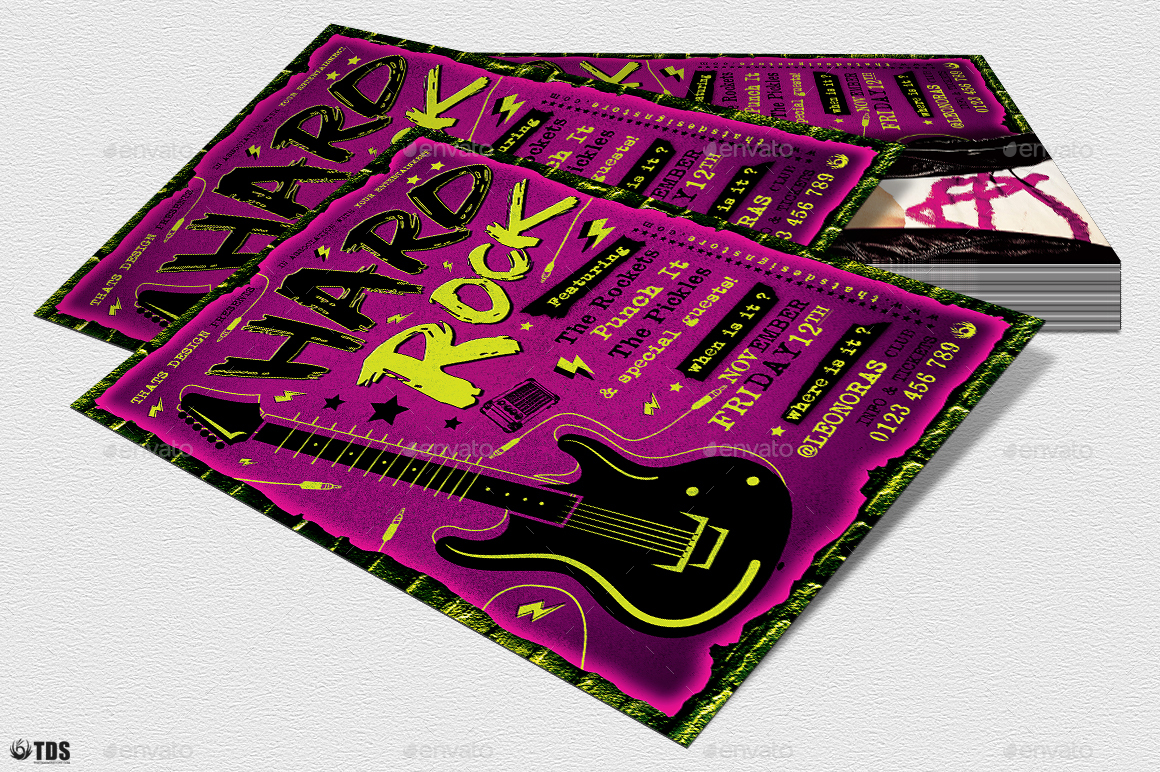 Hard Rock Flyer Template V2, Print Templates | GraphicRiver