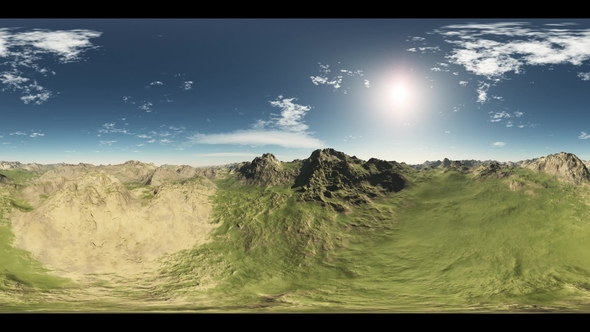 Aerial VR 360 Panorama of Green Hills, Motion Graphics | VideoHive