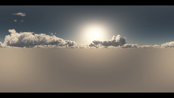 VR 360 Degree Panorama of Sky And Clouds At Sunset, Motion Graphics