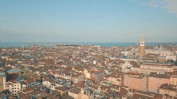 Flying Above Roofs of Venice, Stock Footage | VideoHive