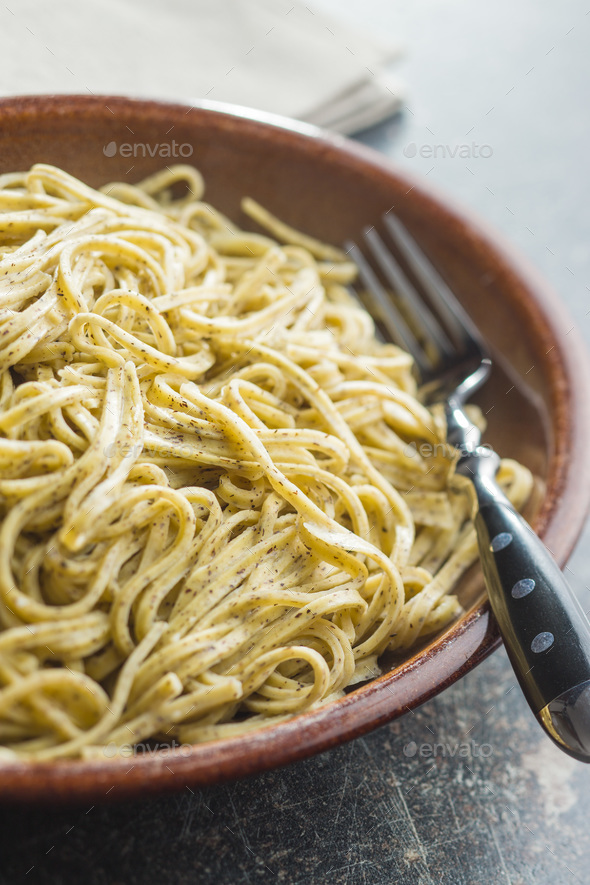 Italian pasta tagliolini with truffles. Stock Photo by jirkaejc | PhotoDune